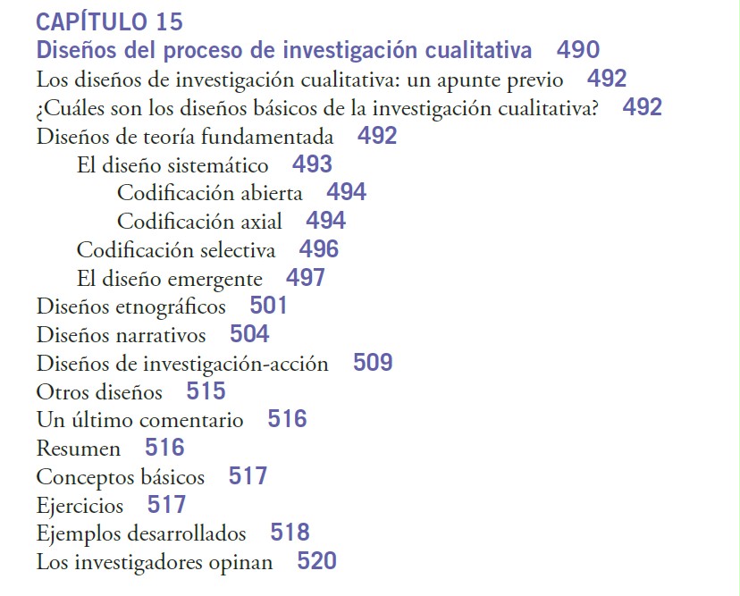 Estructura pedagógica del capítulo 15 - metodología de la investigación (cualitativa)